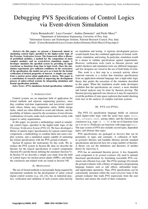 Pdf Debugging Pvs Specifications Of Control Logics Via Event Driven Simulation