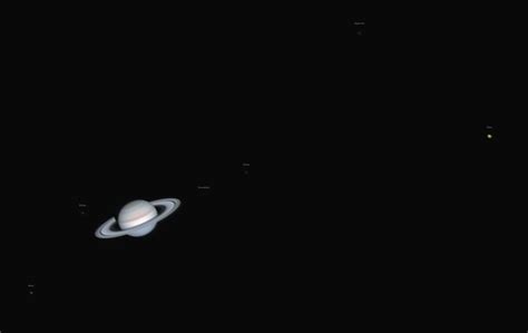 Saturn With Its Moons Rastrophotography