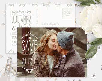 Save The Date Postcard Etsy