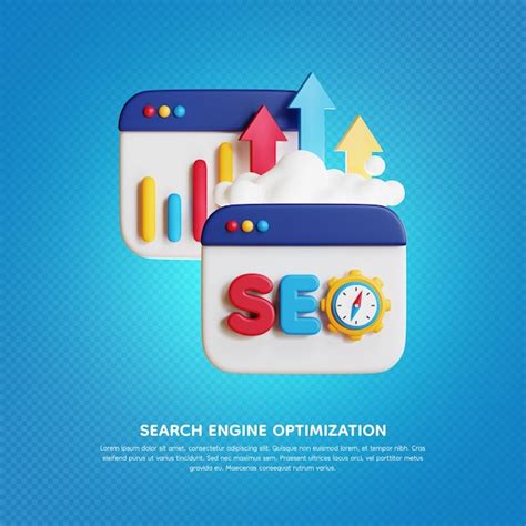 Premium Psd 3d Seo Search Engine Optimization Concept
