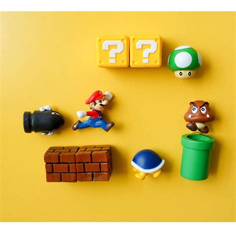 Suuyar Super Mario Refrigerator Stickers Magnets 10 Piece 3d Action