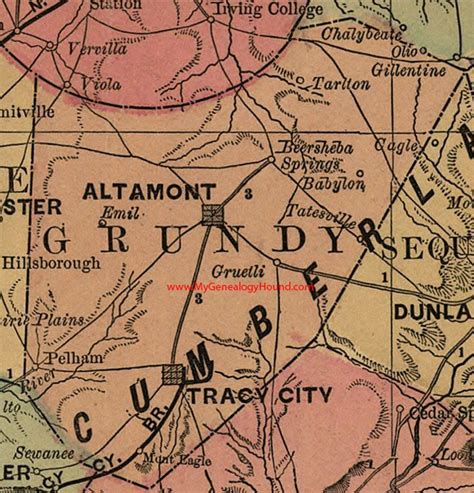 Grundy County Tennessee 1888 Map Grundy County Tennessee Map Grundy