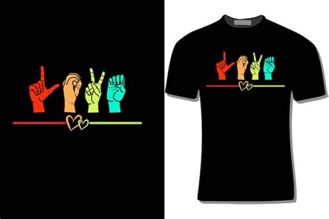 Premium Vector Asl Love Sign Tshirt Design