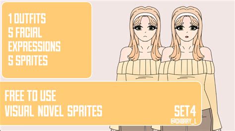 [free to use] visual novel sprites 4 by cherline