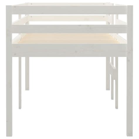 Vidaxl High Sleeper Bed White 92x187 Cm Single Bed Size Solid Wood Pine