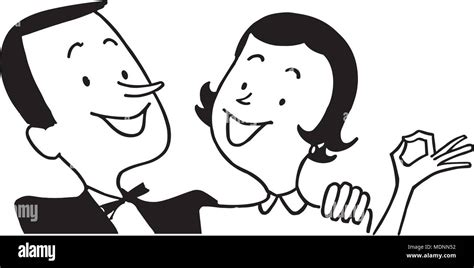 Cartoon Couple Retro Clipart Illustration Stock Vector Image And Art
