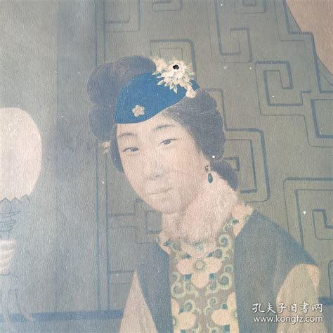 【图】原框拆下，民国广告宣传画，巜晴雯补裘图》丁雲先绘制，上海英界麦家圈亚兴公司发行，红楼梦经典人物形象故事，勇晴雯病补雀金裘。画面非常的温馨