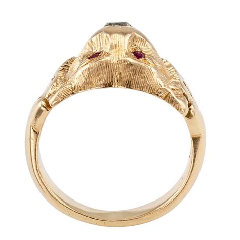 Victorian Lion Head Ruby Diamond Gold Ring At 1stdibs Gold Lion Head