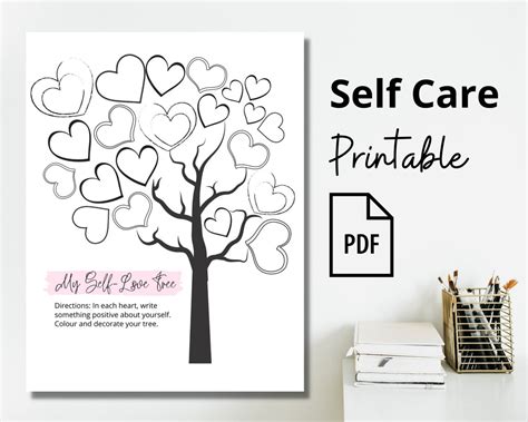 Self Care Printable Self Love Tree Self Love Printable Self Etsy