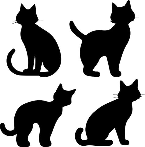 Premium Vector Cat Vector Silhouette Group