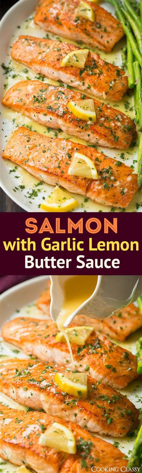 Skillet Seared Salmon With Garlic Lemon Butter Sauce My Album Of Recipes