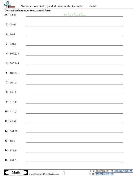 Free Expanded Form Worksheets 3rd Grade