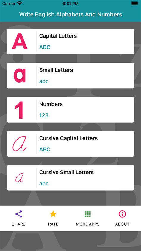 Write Alphabets And Numbers For Iphone Download
