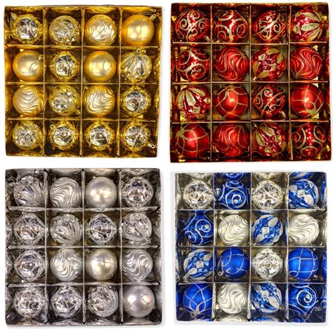 六分埔禮品★8cm珠光線條造型球16入禮盒5款顏色★現貨發票 聖誕節佈置聖誕樹裝飾聖誕球 蝦皮購物