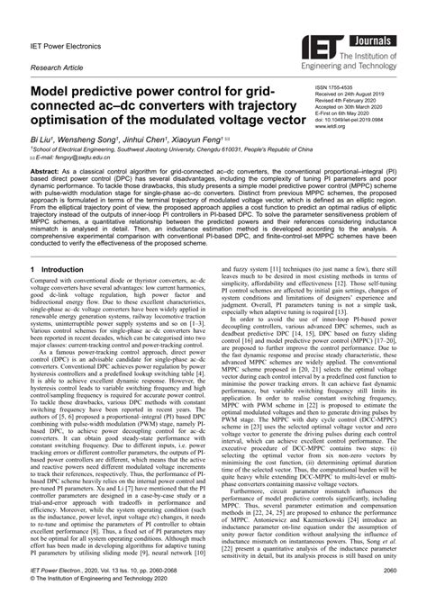 Model Predictive Power Control For Grid Connected Ac Dc Converters With