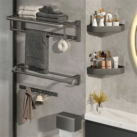 Juego De Accesorios De Ba O Toallero De Aluminio Soporte Para Caja De