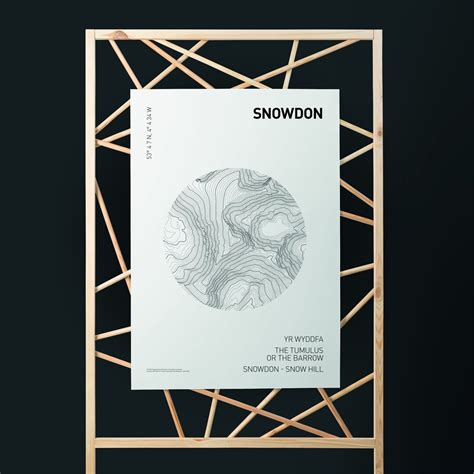 Snowdon Topographic Artprint Contour Poster Summit Map Etsy Uk