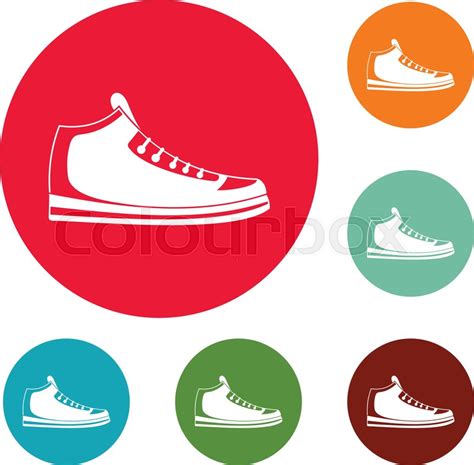 Sneakers Icons Circle Set Vector Stock Vector Colourbox