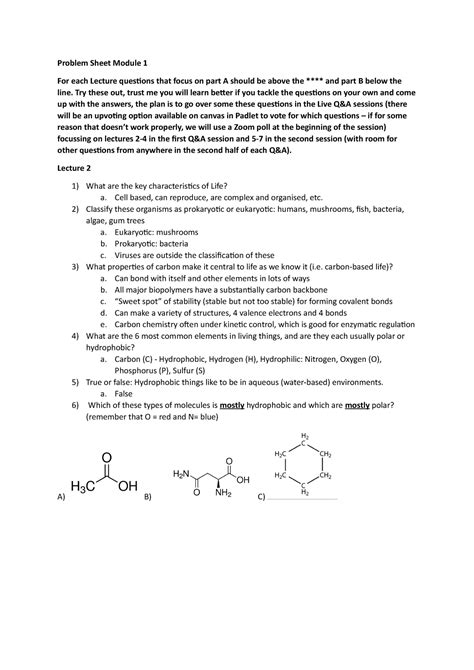 Revision Questions Module 1 Problem Sheet Module 1 For Each Lecture