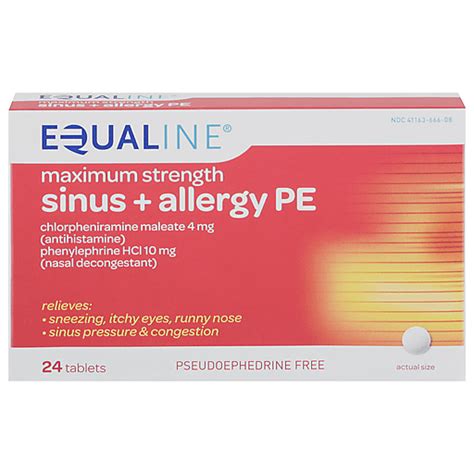 Equaline Sinus Allergy Pe Maximum Strength Tablets 24 Ea Allergy