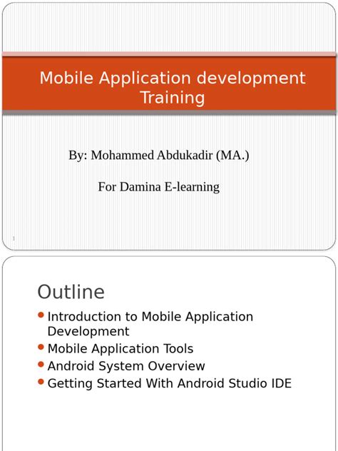 Mobile App Development Training Slides Pdf Android Operating