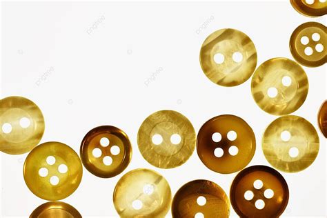 Buttons On White Background Various Collection Holes Photo And Picture