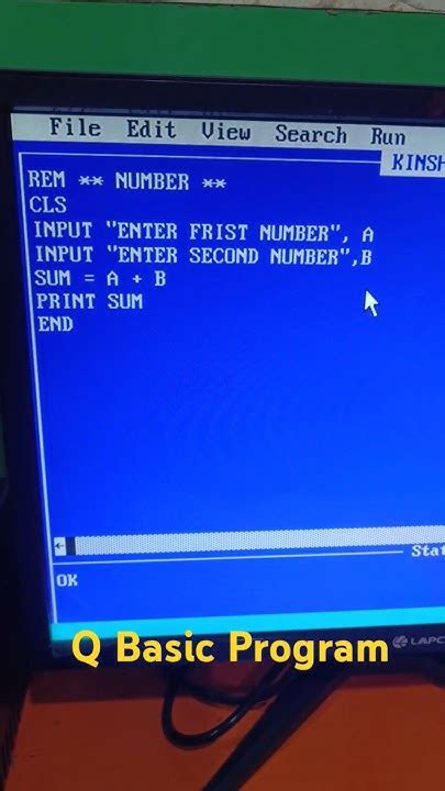 Q Basic Program To Sum Two Numbers Youtube