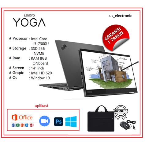 Jual Siap Kirim Laptop Lenovo Yoga X I Gen Ram Gb Tb Ssd Bergaransi Tahun Bonus Tas