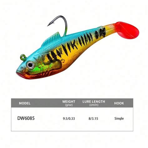 1pc Luya Soft Bait Sea Bass Killer Pack Lead Fish T Tail Soft Bait Luya