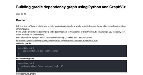 Building Gradle Dependency Graph Using Python And Graphviz