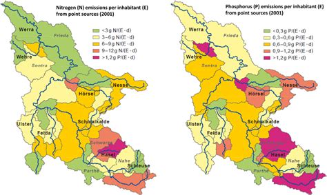 Nitrogen Emissions Left And Phosphorus Emissions Right From Point