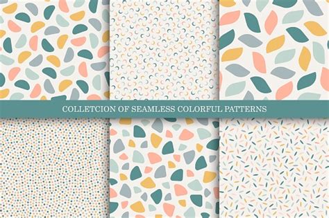 빈티지 디자인 벡터 원활한 다채로운 패턴의 컬렉션 트렌디 한 섬세한 직물 배경 간단한 특이한 프린트 기하 도형에 대한 스톡 벡터 아트 및 기타 이미지 Istock