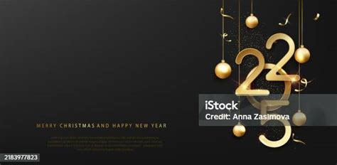 2025년 새해 복 많이 받으세요 새해 복 많이 받으세요 황금 금속 숫자 날짜가 있는 배너 12월 31일에 대한 스톡 벡터 아트