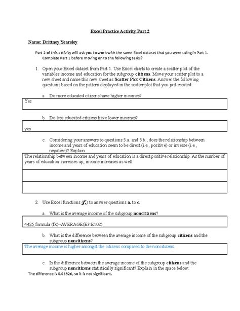 excel practice activity part 2 complete part 1 before moving on to