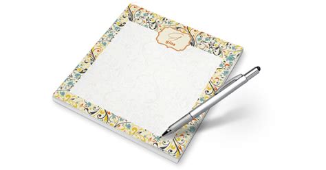 Custom Swirly Floral Notepad Personalized Youcustomizeit