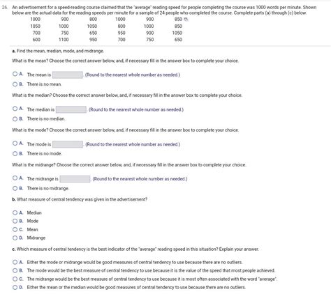 Solved 6 An Advertisement For A Speed Reading Course Chegg