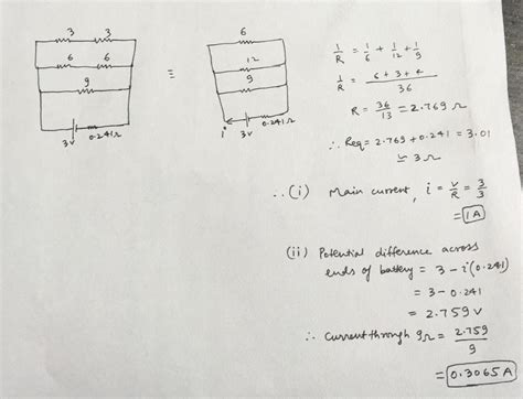 In The Given Circuit Diagram Calculate I The Main Current Through