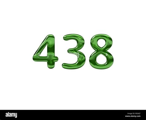 Green Number 438 Isolated White Background Stock Photo Alamy