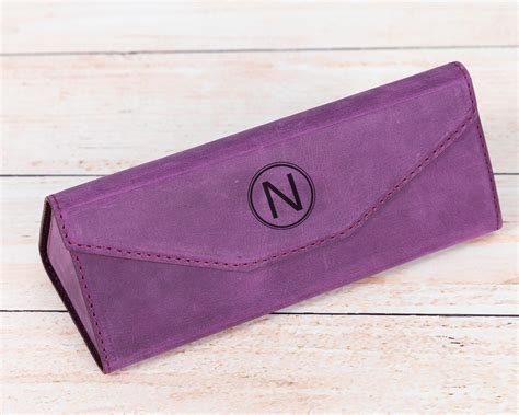 Handmade Leather Foldable Glasses Case Personalized Slim Sunglasses