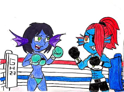 Boxing Girls Avel Vs Undyne By Greenhood Station On Deviantart