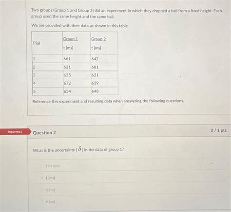 Solved Two Groups Group And Group Did An Experiment In Chegg Com