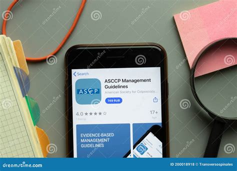 New York Usa 26 October 2020 Asccp Management Guidelines Mobile App Logo On Phone Screen