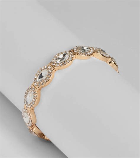 Glittering Element Rhinestone Stretch Bracelet And Windsor