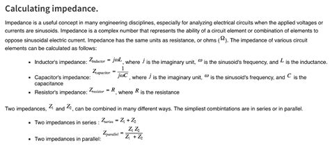 solved calculating impedance impedance is a useful concept
