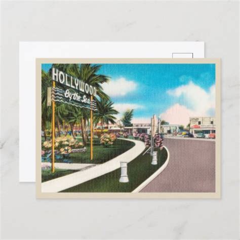 Hollywood By The Sea Vintage Florida Postcard Zazzle