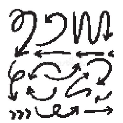 Pixel Arrow Icon 8 Bit Computing Pointer Retro Style Directional