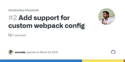 add support for custom webpack config · issue 2 · storybookjs