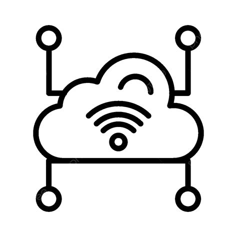 Cloud Data Line Icon Cloud Connect Data Png And Vector With