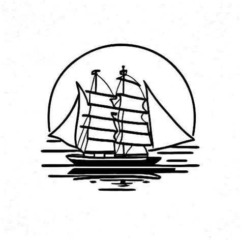Minimalist Sailboat Tattoo Design