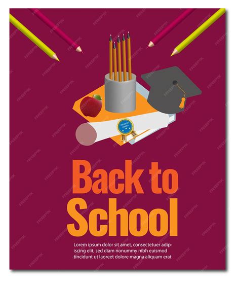 Premium Vector Back To School Poster Template Design With Background